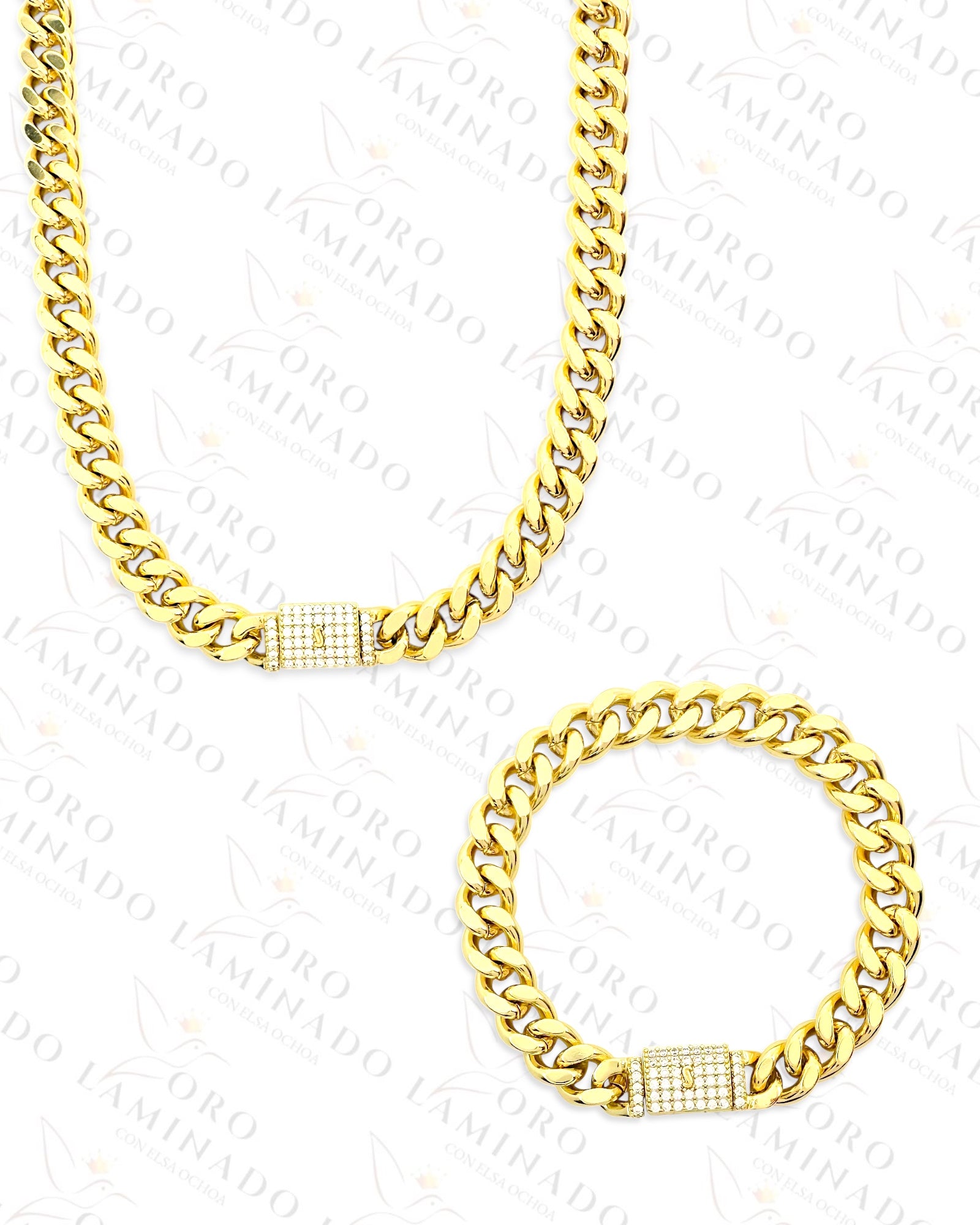 High Quality 18” Monaco Chain Set (Gold Filled) C445 – Oro Laminado Elsa