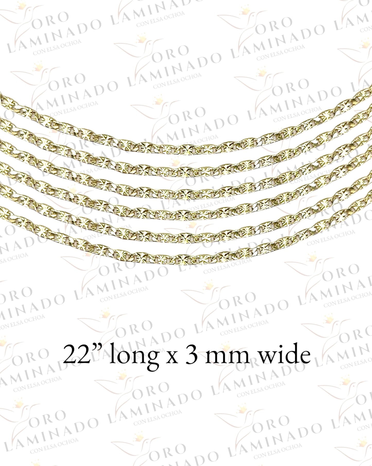 22” 3mm Flor Valentin Chains (Pack of 6) B9 – Oro Laminado Elsa