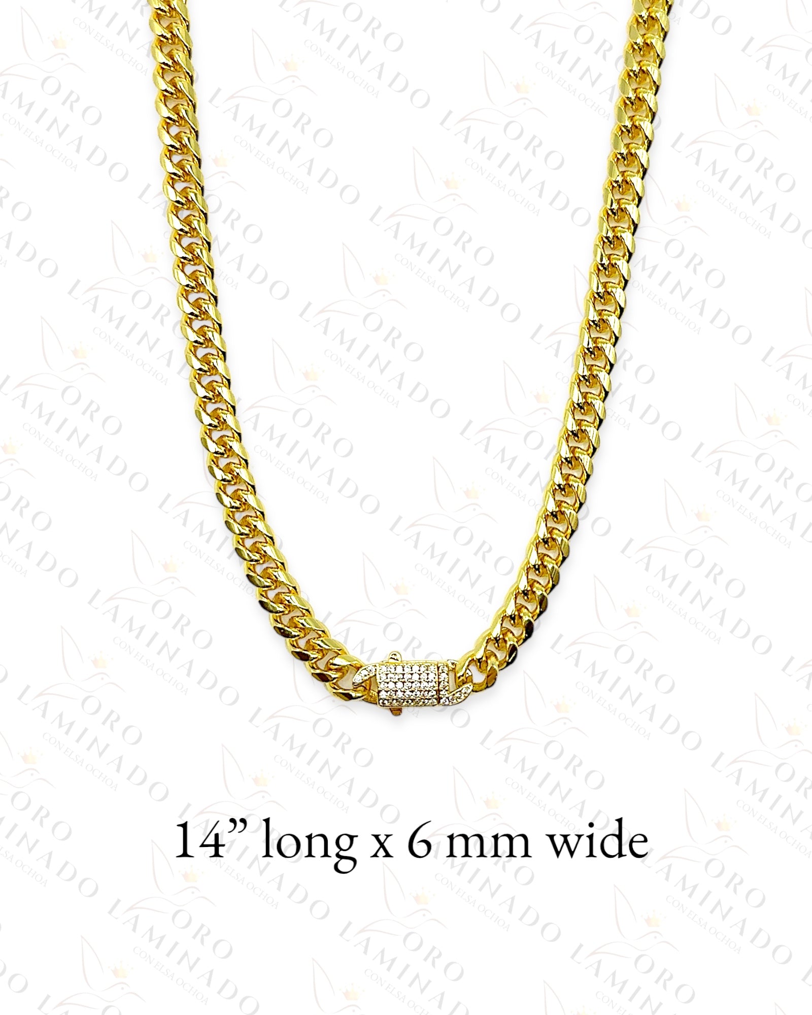 Baby Monaco Chain Size 14" Y401 – Oro Laminado Elsa