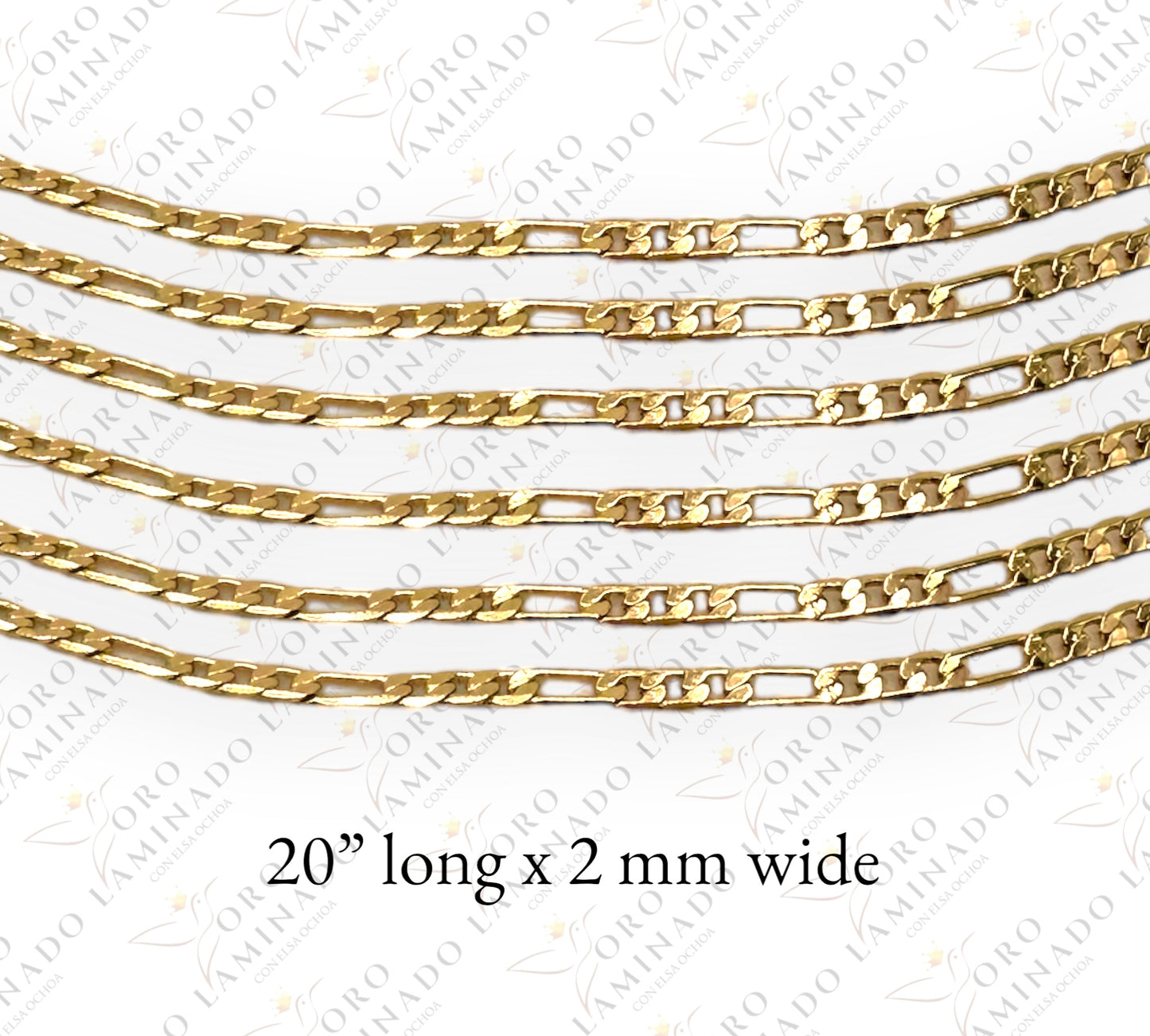 20” Figaro chain (pack of 6) G195 – Oro Laminado Elsa
