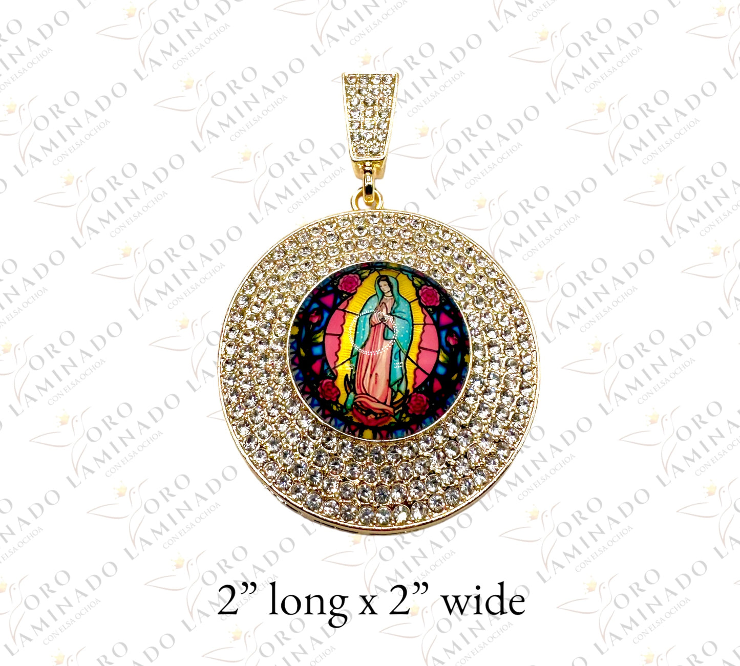 Virgin shield with shiny edges C123 – Oro Laminado Elsa