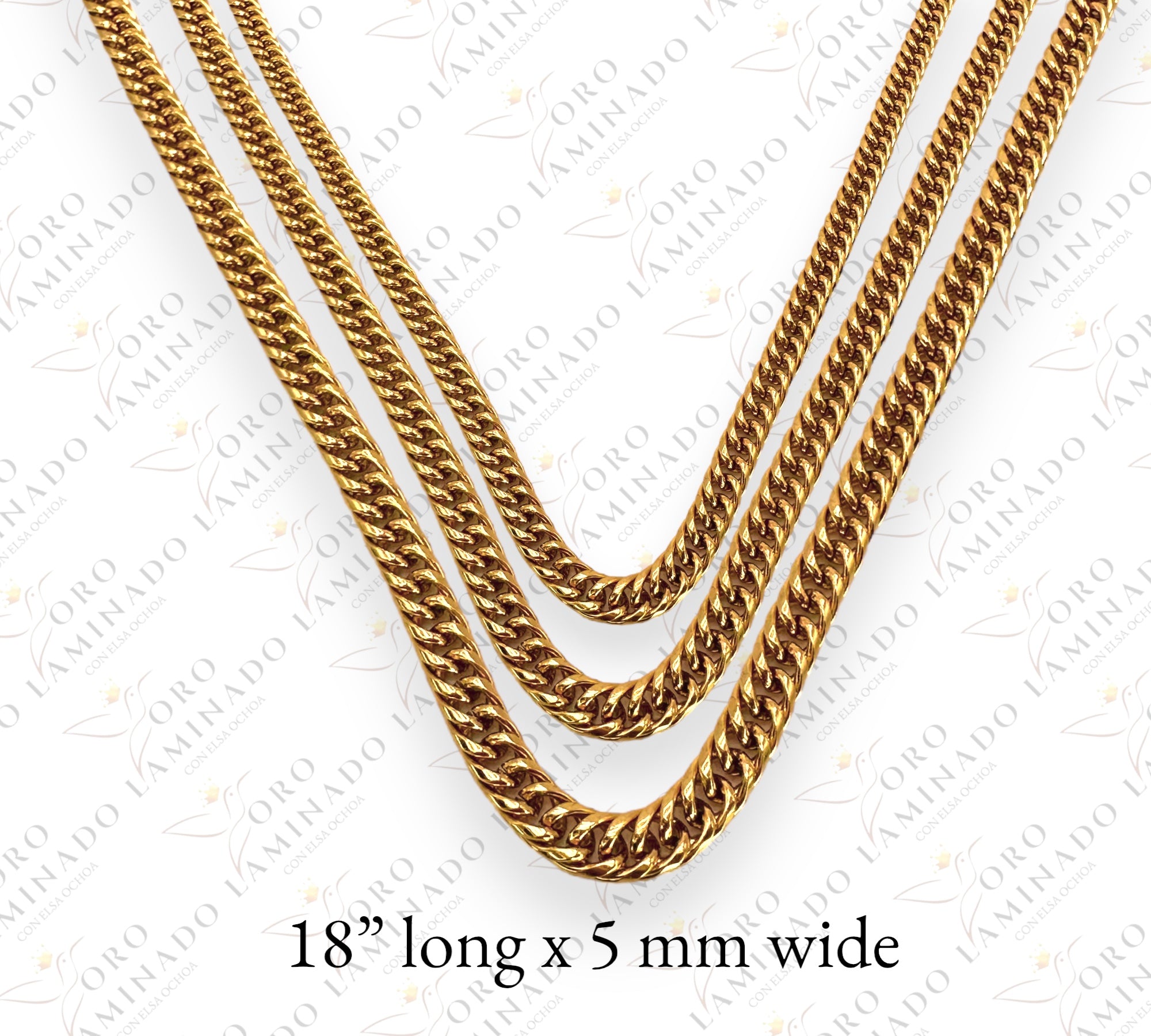 Cuban style chain (pack of 3) B7 – Oro Laminado Elsa