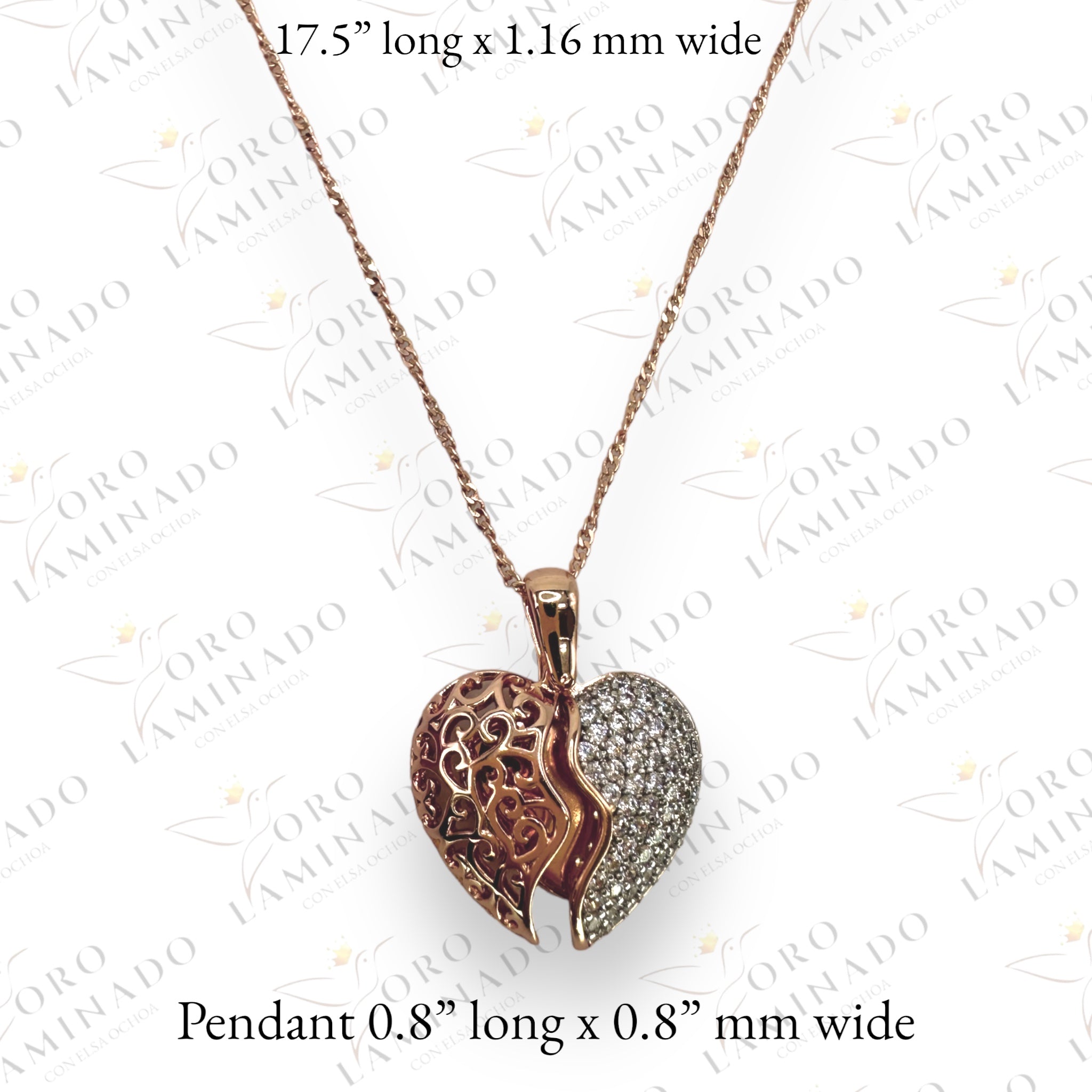 Split heart necklace set R175 – Oro Laminado Elsa