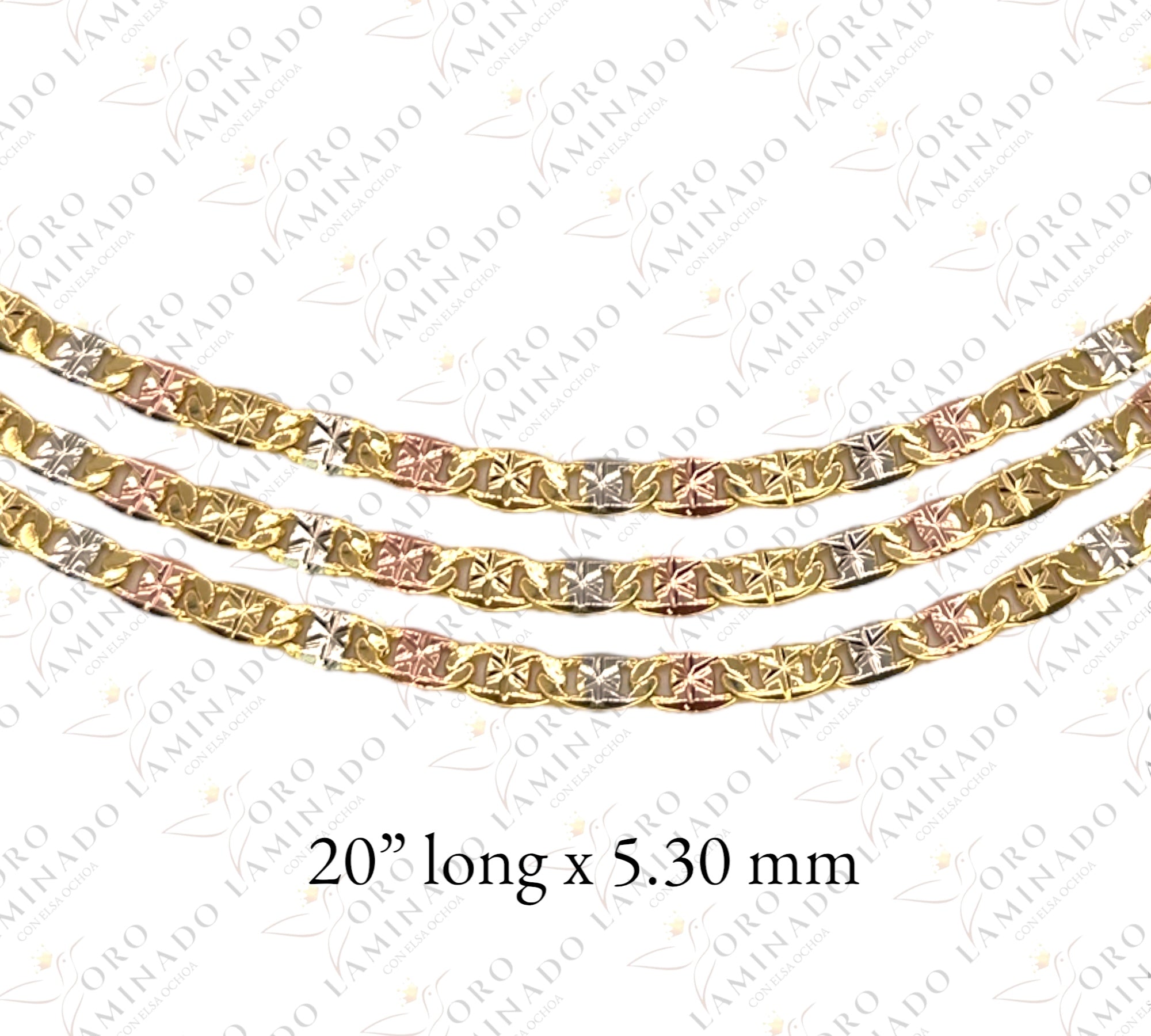 Tricolor gucci style chain (pack of 6) R4 – Oro Laminado Elsa