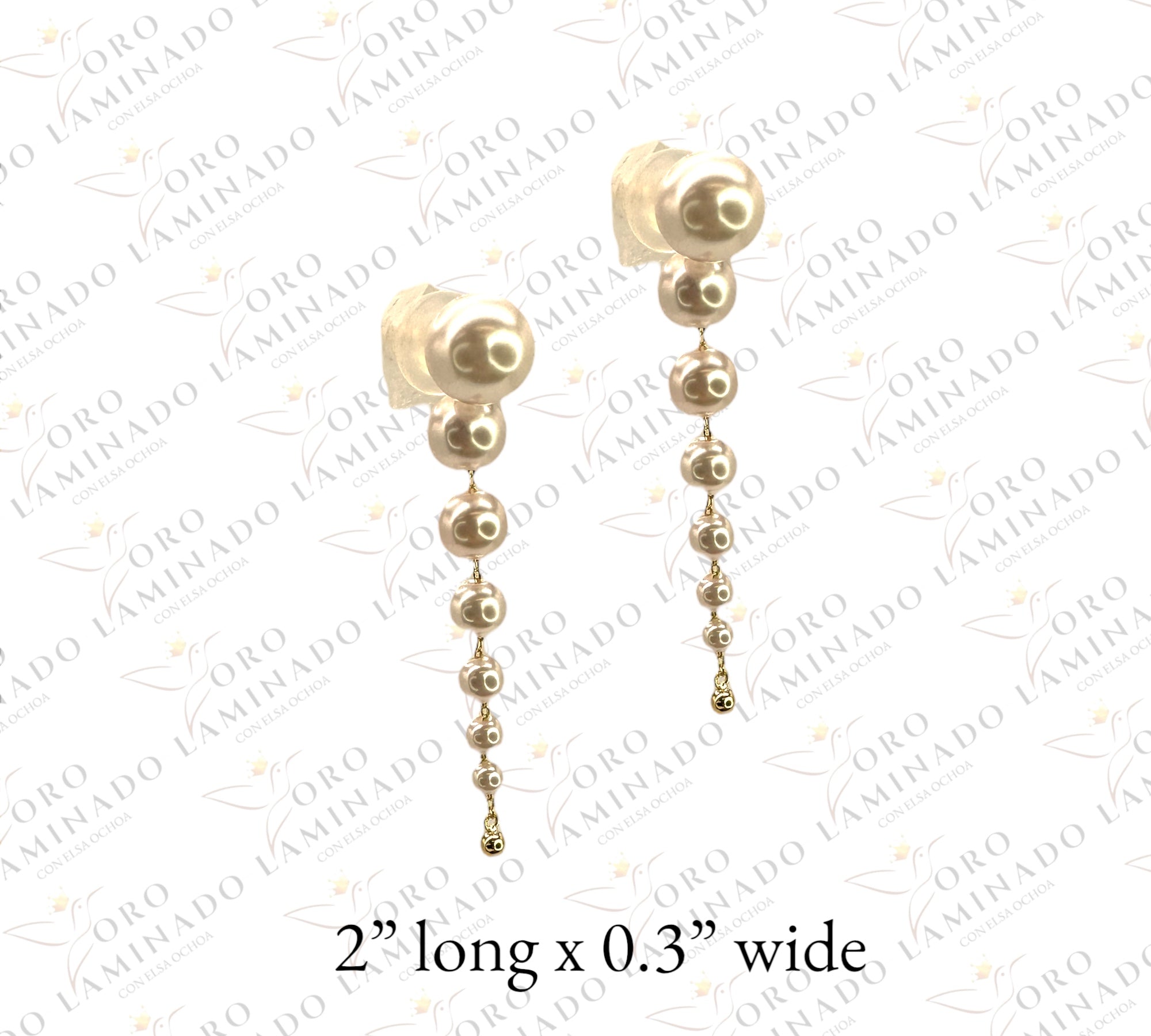 Long pearl earring G175 – Oro Laminado Elsa