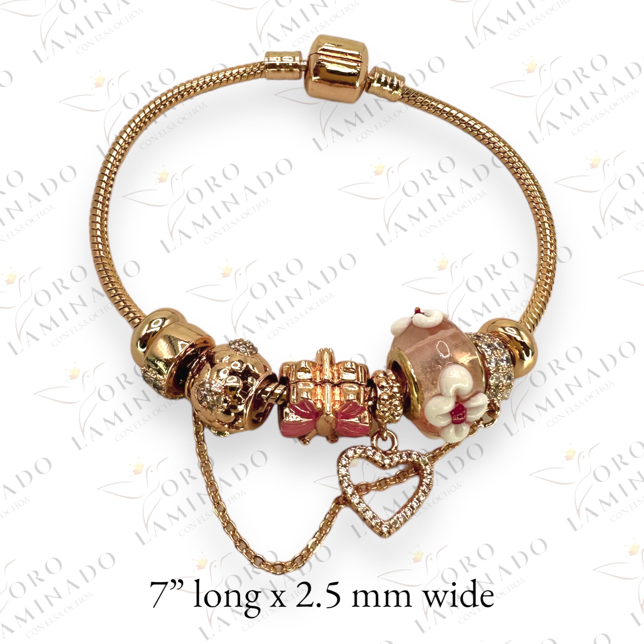 Pink butterfly charm B34 – Oro Laminado Elsa